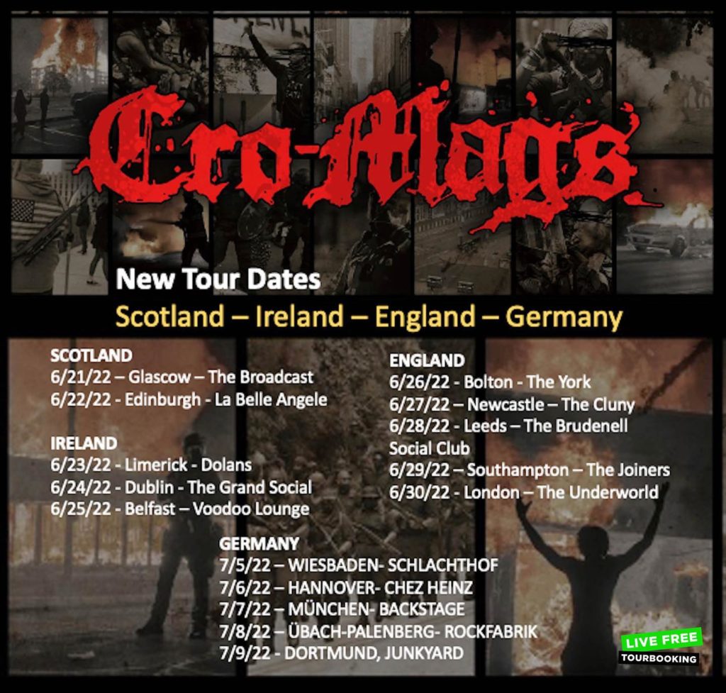 CRO-MAGS verkünden Tour-Termine für 2022 - AWAY FROM LIFE