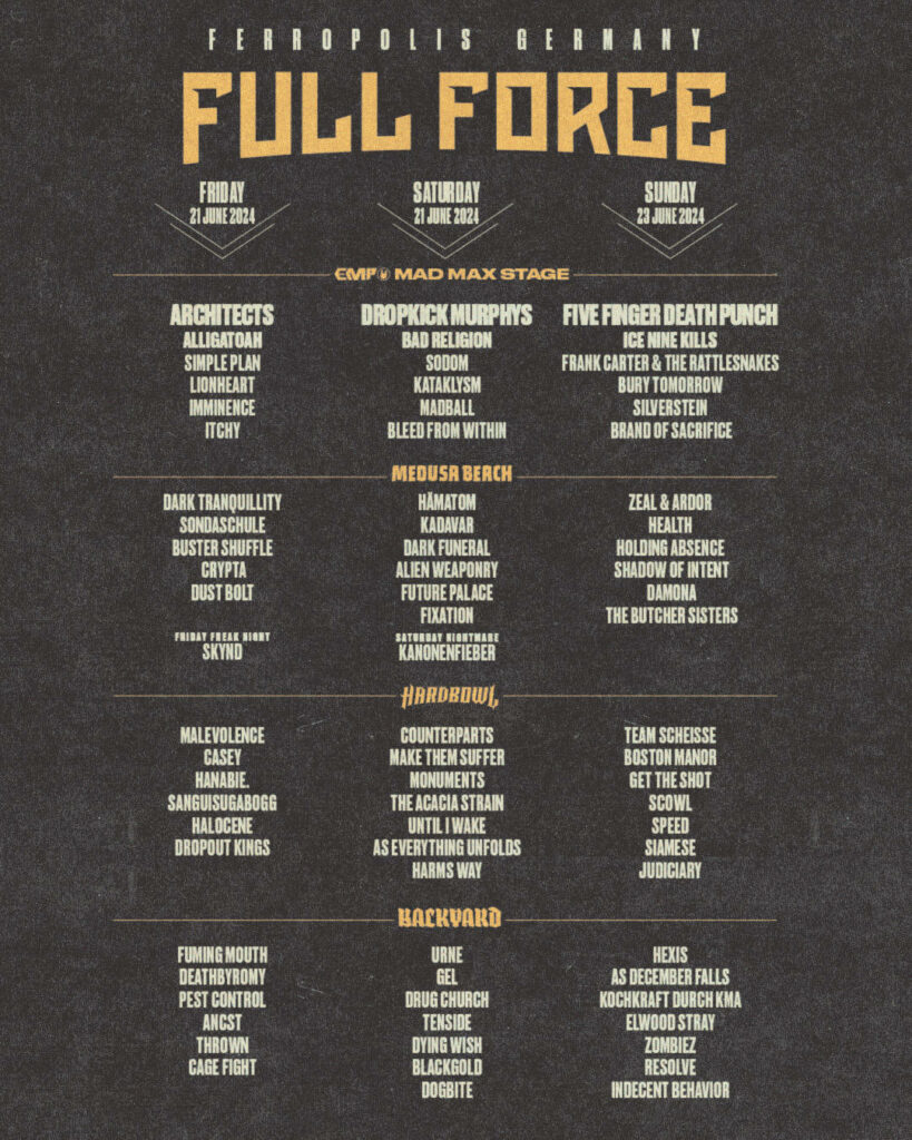 Full Force Festival 2024: Das Line-Up & die Tagesverteilung für ...